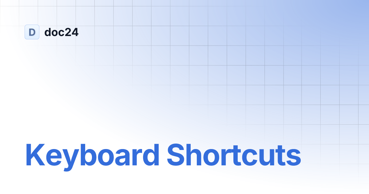 Keyboard Shortcuts | doc24